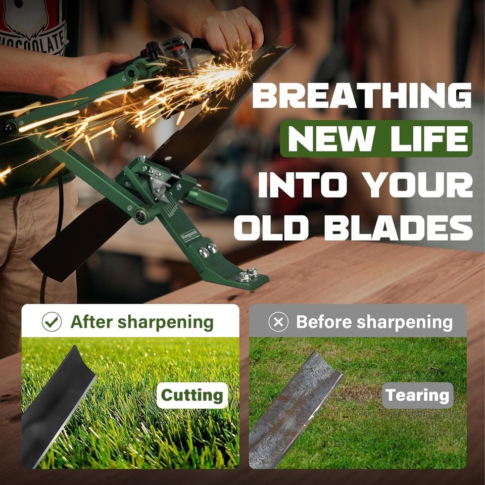 All-in-One Lawnmower Blade Sharpening Kit with Adjustable Angle and ...