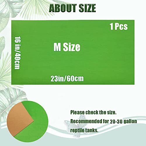 Reversible Reptile Carpet Mat 23.6" x 15.7" Terrarium Bedding Substrate ...