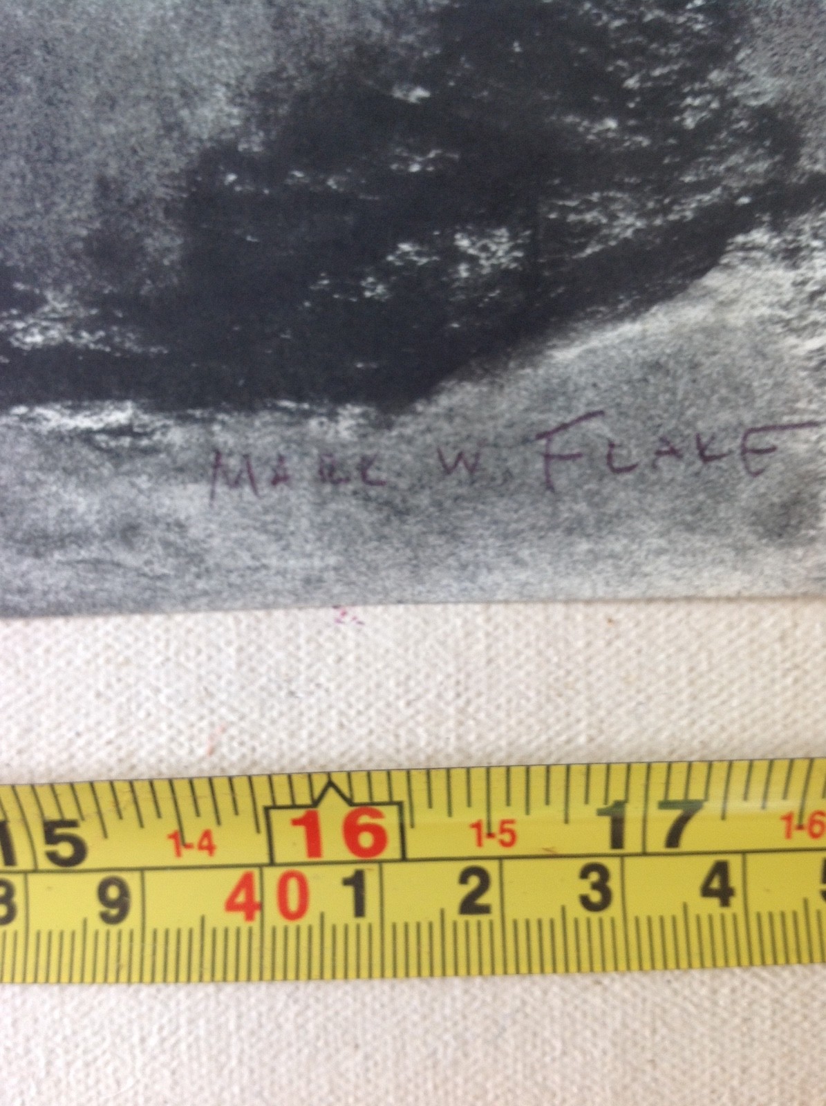 Mark Flake signed original charcoal drawing vintage Virgin Mary Stella ...