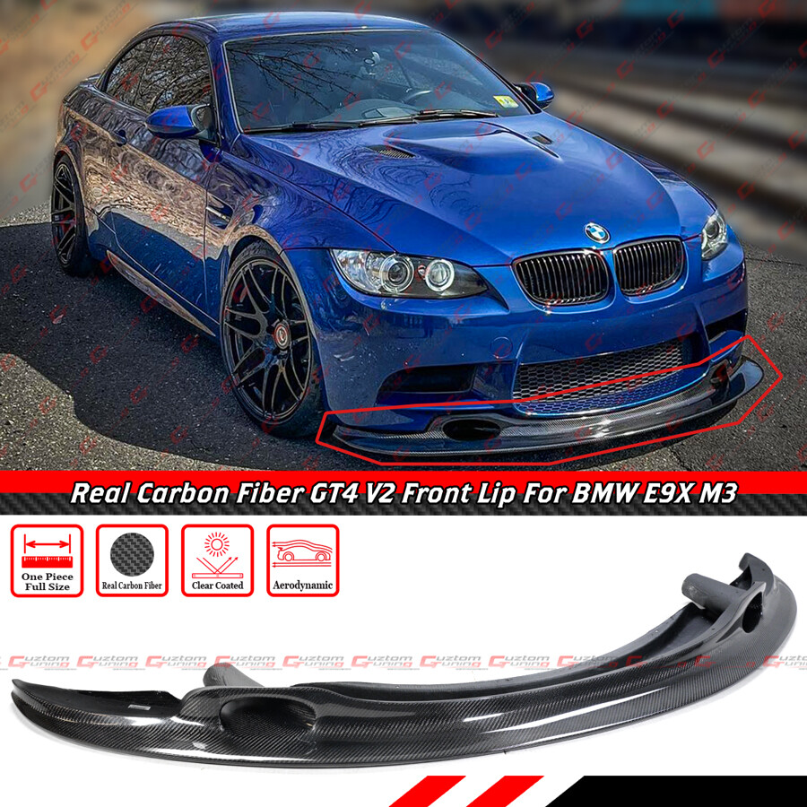 For 2008-13 BMW E92 E93 E90 M3 GT4 Style Carbon Fiber Front Bumper Lip ...