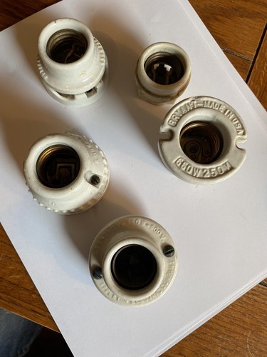 Antique Light Sockets Lot Porcelain Sockets Benjamin Bryant Appleton ...