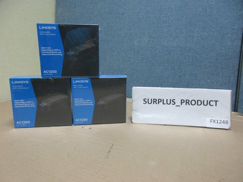 LOT OF 3 LINKSYS WUSB6300 AC1200 DUAL-BAND USB WIRELESS ADAPTERS-NEW IN ...
