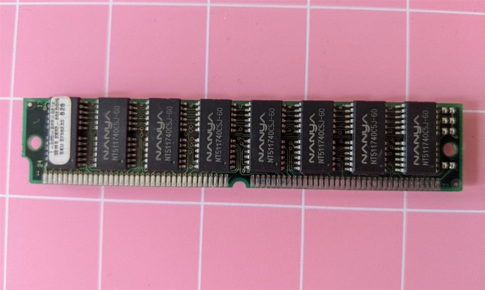 32MB 72-pin Simm 60ns EDO KBYTE #3756233 NANYA DRAM Memory STICK 8Mx32 ...