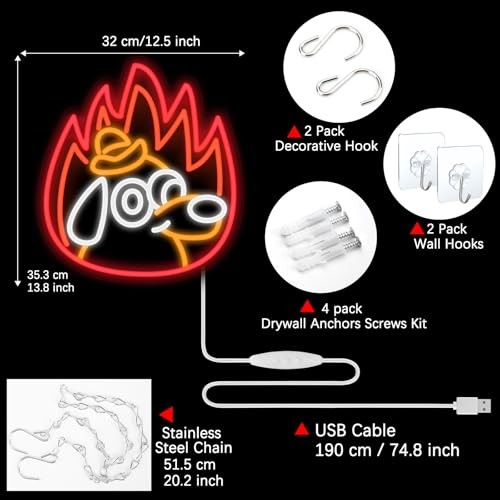 This Is Fine Dog Fire Funny Led Lamp Neon Sign Room Decor. Meme Cute ...