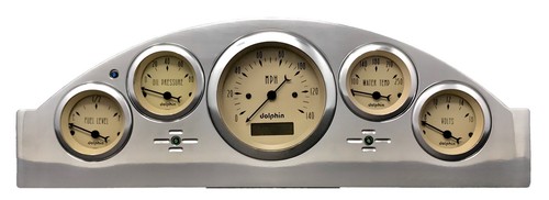 1957 Ford Car 5 Gauge Dash Panel Insert Cluster Set Billet Aluminum Tan ...