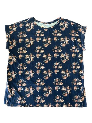 Xl LuLaRoe Leah Tunic Top floral on blue Gorgeous Stretchy Modal Fits ...