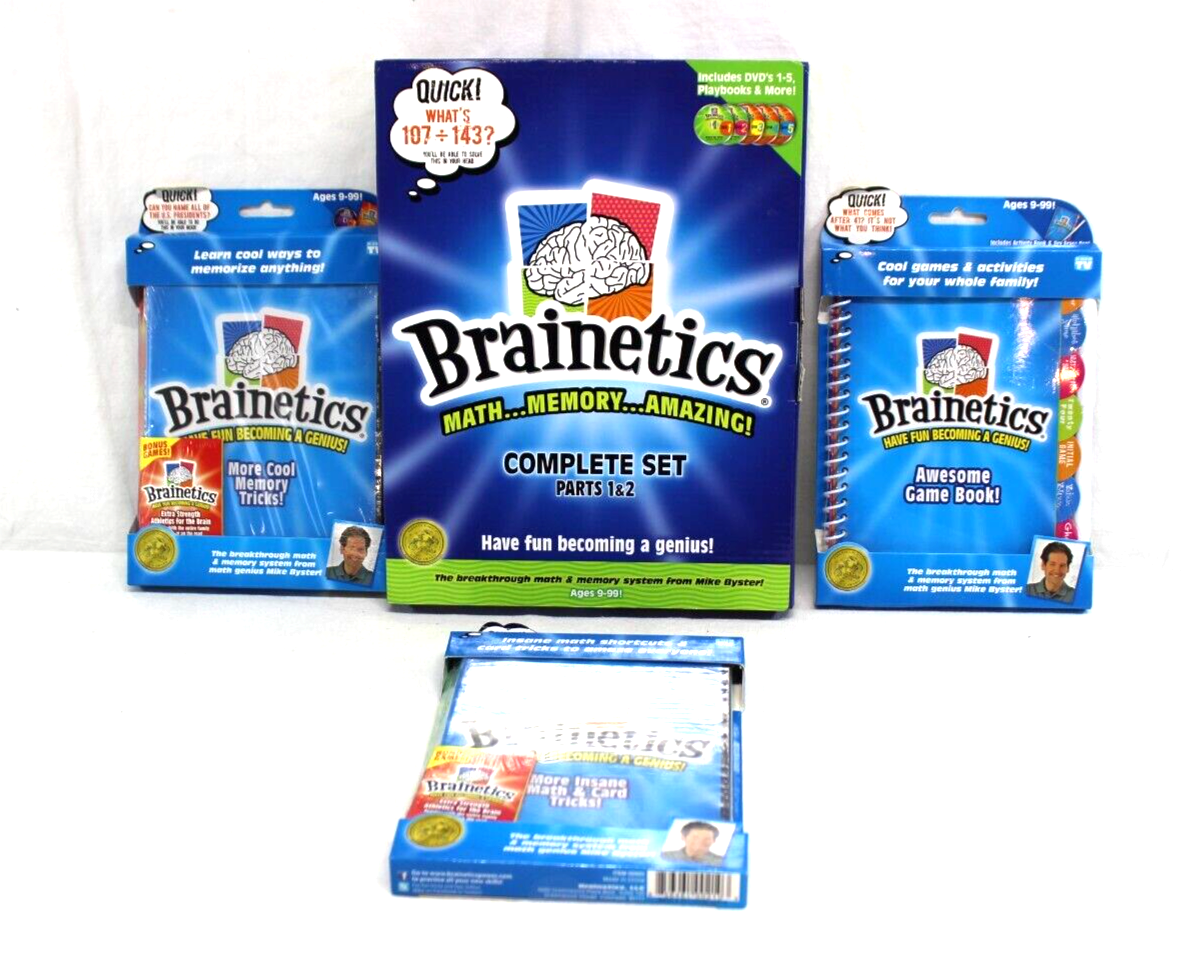 Brainetics Math Memory System 5 DVD Complete Set Parts 1 & 2 Lot of 4 ...