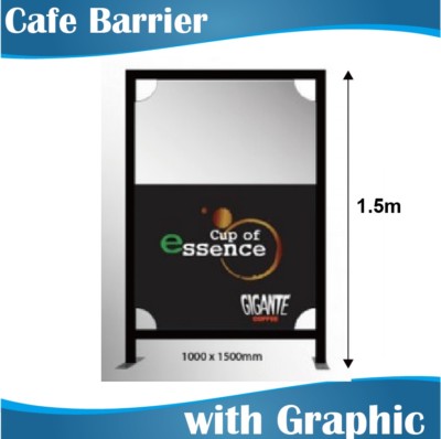 1.5m Highx1m Wide Cafe Barrier Coffee Barriers with graphic | eBay ...