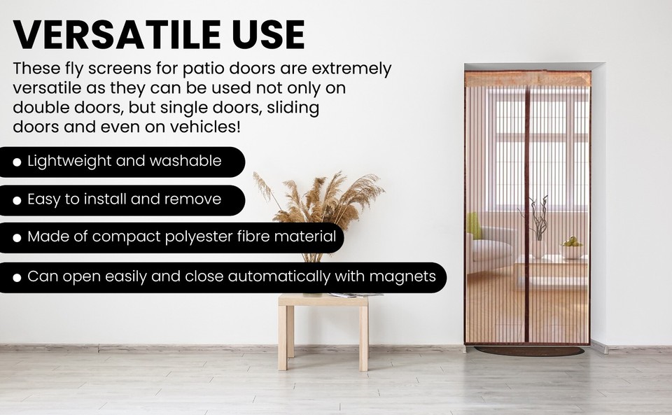 Magnetic Mesh Door Magic Protection Curtain Snap Fly Bug Insect ...