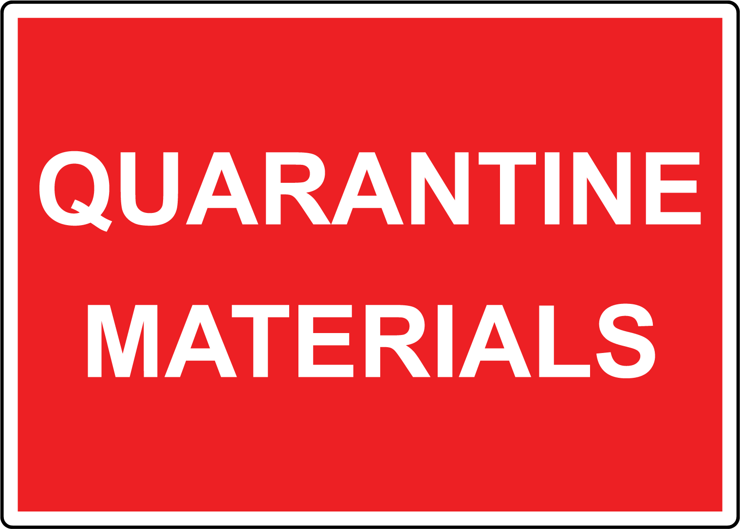 QUARANTINE MATERIALS 1 | Laminated Vinyl Decal Sticker Label | eBay
