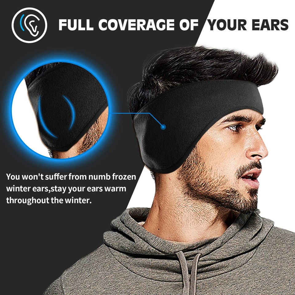 Winter Fleece Headbands Ear Warmers Cover for Women Men Cold Weather ...