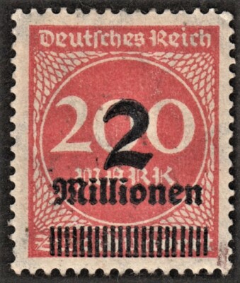 Deutsches Reich 200M, 2 Millionen O/P Stamp, Postage, Red, Weimar Rep ...