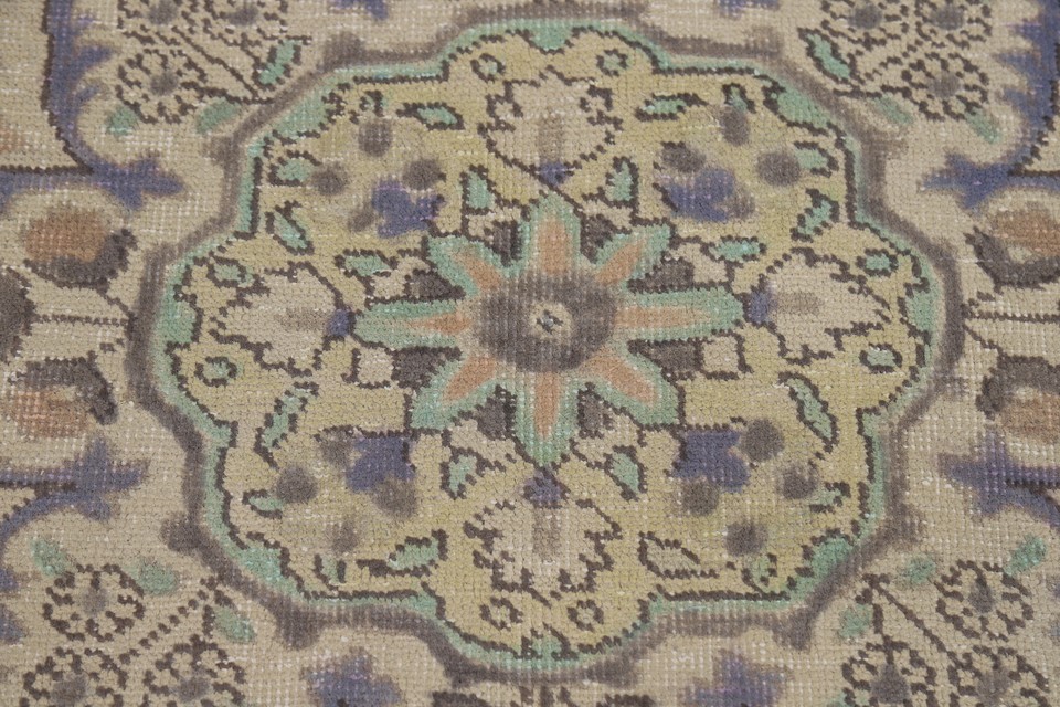 Traditional Handmade Wool Rug Light Blue Medallion Tebriz Area 9x12 | eBay