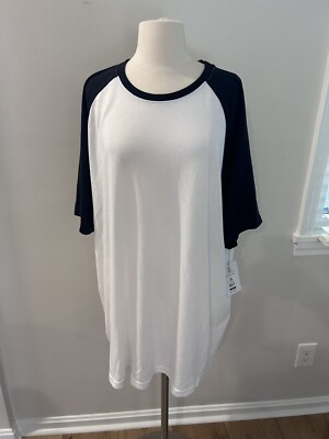 NWT George Men's Raglan Short Sleeve Tee White Navy Sz 3XL Casual Top ...