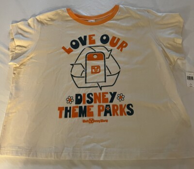 Disney Parks Love Our Theme Parks 70s Look T-shirt Recycle Trash Can ...