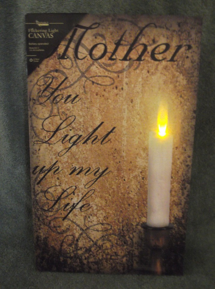 Mother You Light Up My Life Lighted Canvas Wall Decor Sign Lights UP ...