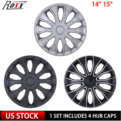 14" 15" Set of 4 Wheel Covers Snap On Full Hub Caps for R14 R15 Tire ...