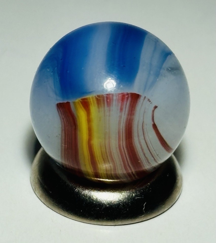 Akro Agate Co Three Color Transparent Base Patch Marble .58” In Mint ...