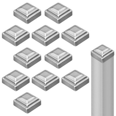 12 Pcs 2" X 2'' Sliver Pressed Steel Post Caps for Square Steel Posts ...
