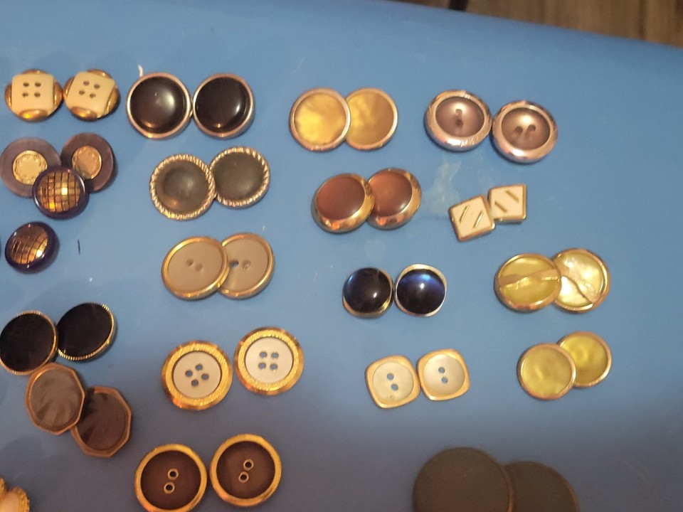 188 Vintage Antique Metal Buttons 94 Pairs VARIOUS DESIGNS PATTERNS | eBay