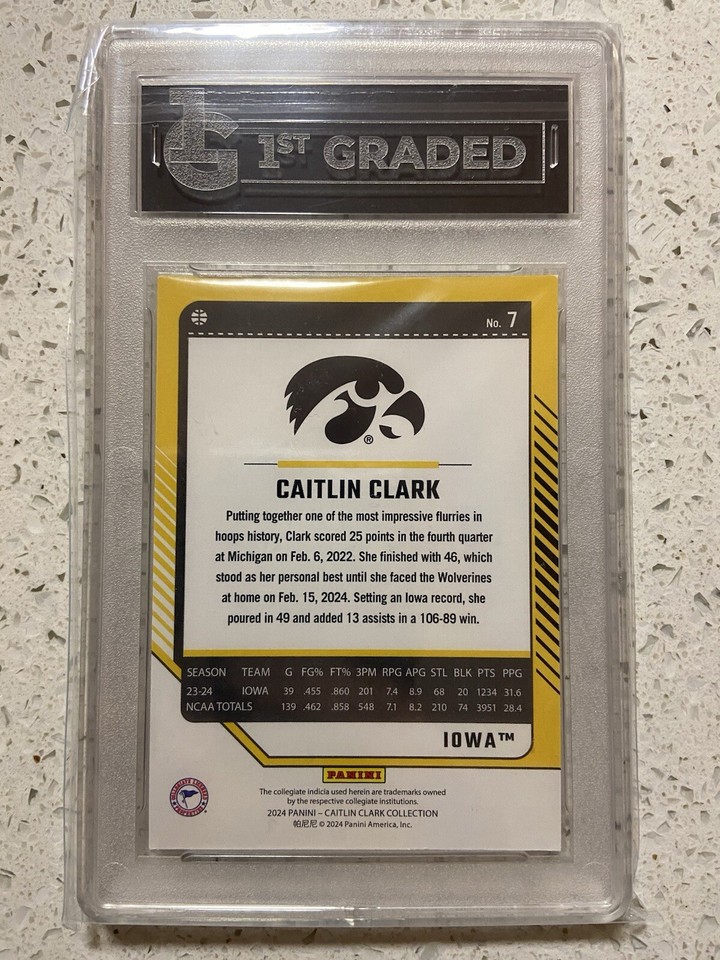 2024 Caitlin Clark WNBA Panini Collection 1st Graded 10 Donruss Rookie ...