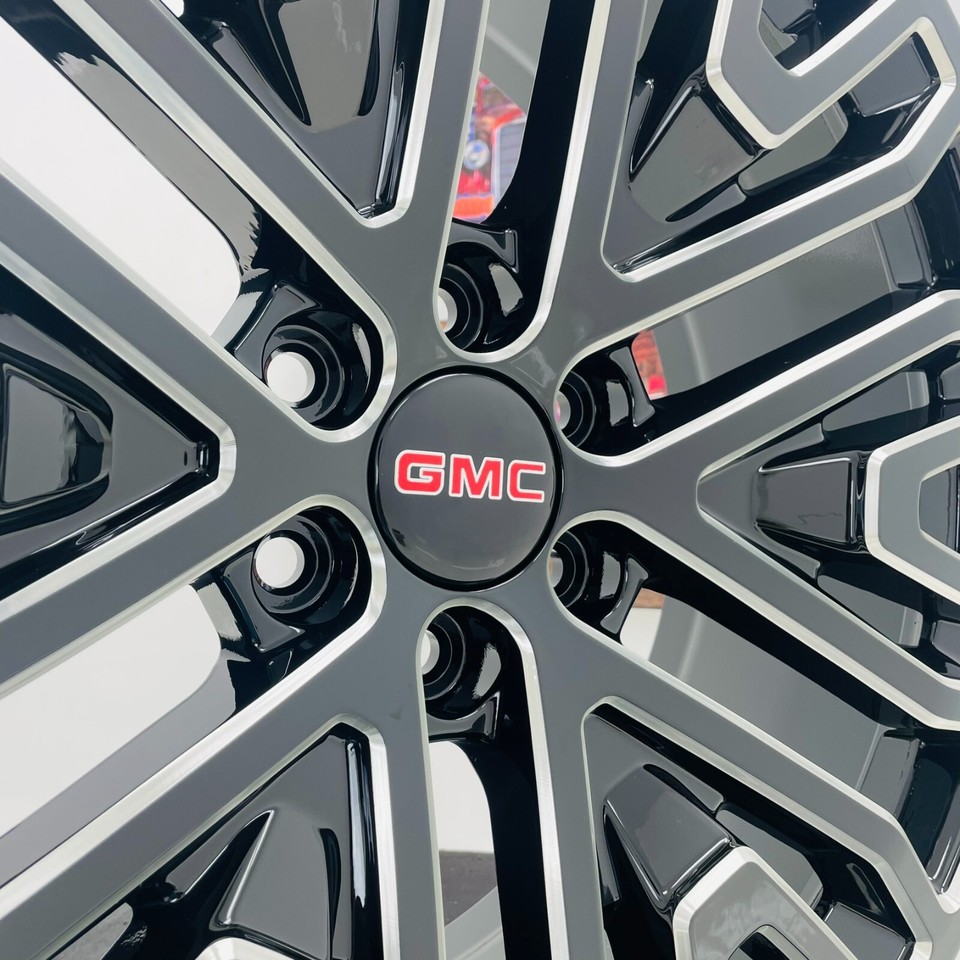 Black AT4 Wheels GMC Sierra Yukon Denali 22 Rims 2024 2023 2022 2021 ...