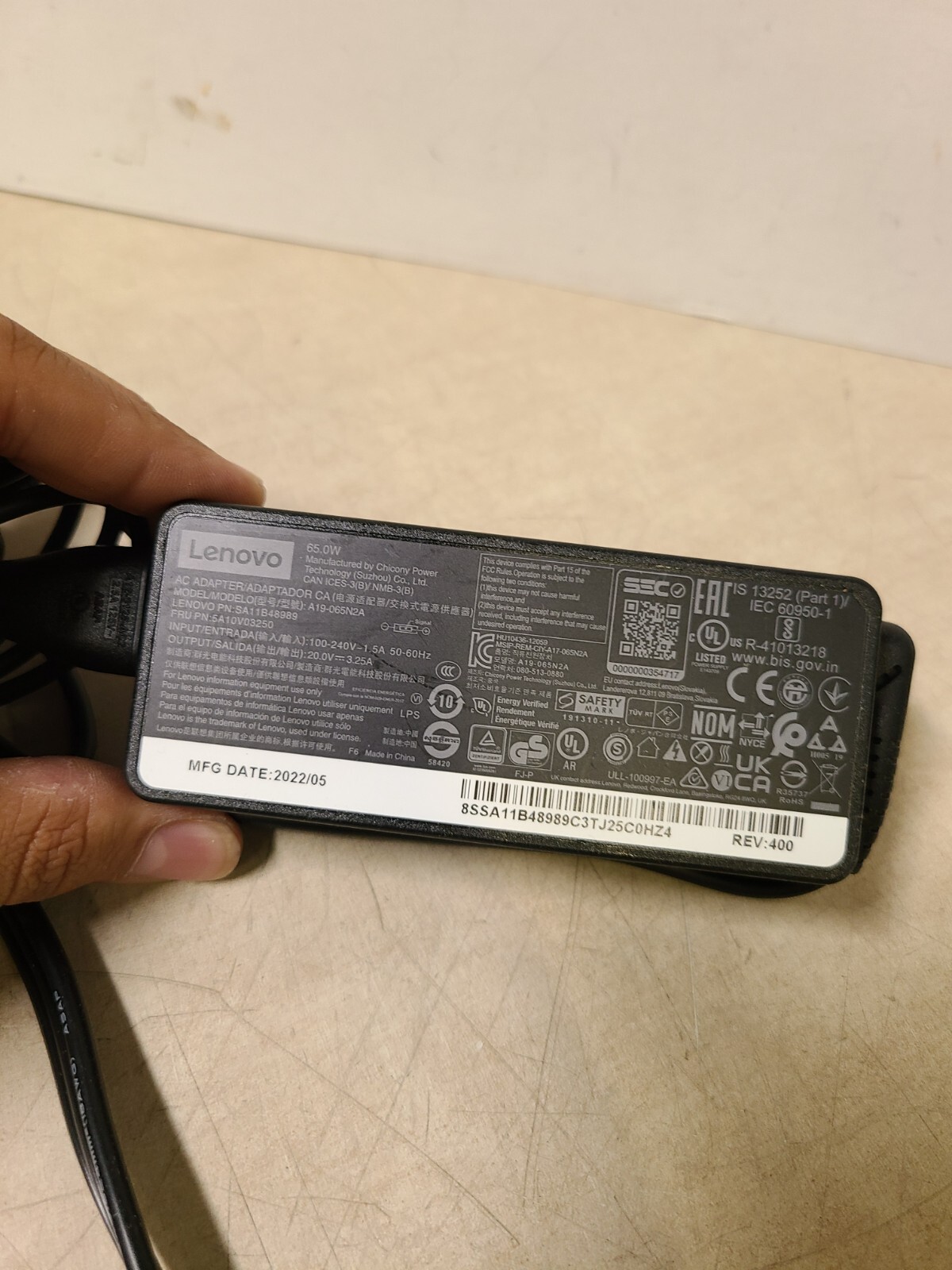 Genuine OEM Lenovo 65.0W AC Power Adapter A19-065N2A | eBay