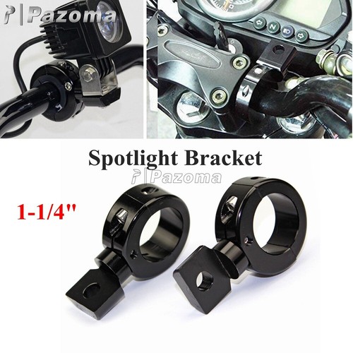 Pair 1 1/4'' Headlight Spot Fog Light Mount Clamp Bracket For Highway ...