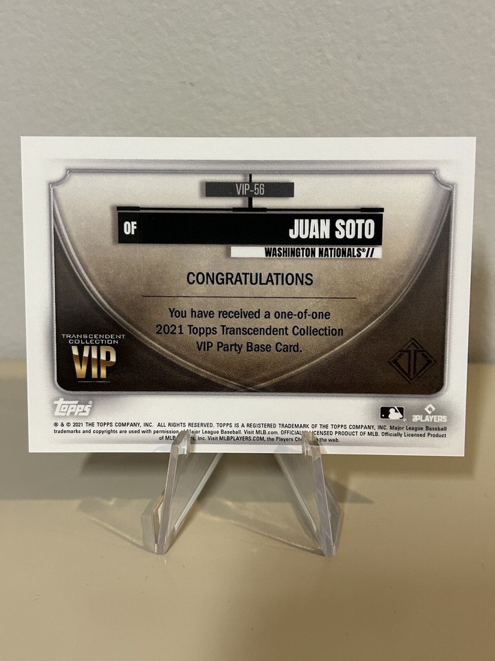 2021 Topps Transcendent Collection VIP Pack 1/1 Juan Soto #VIP-56 ...