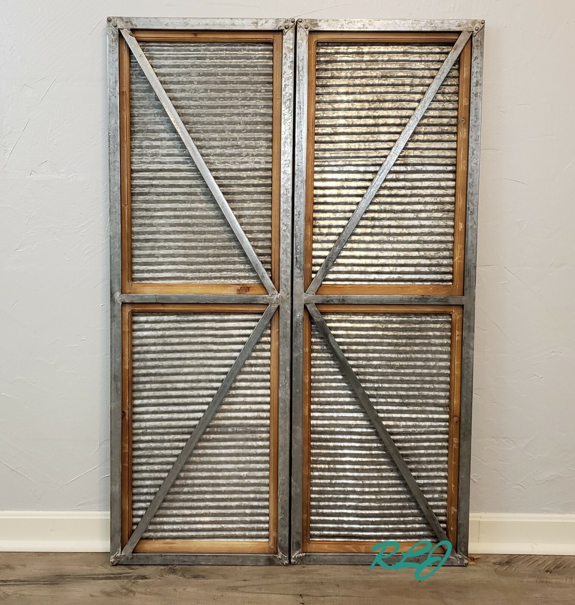 Corrugated Metal Sliding Doors Box Rail Bypass Barn Door Hardware Kit