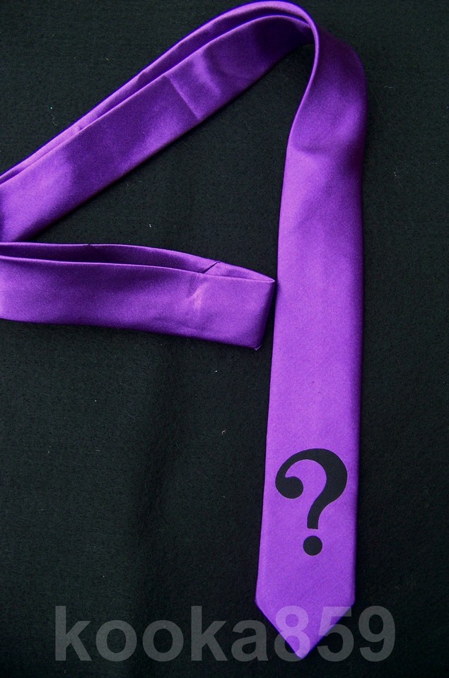 RIDDLER inspired COSTUME TIE 2" QUESTION MARK SYMBOL Arkham Cosplay ...
