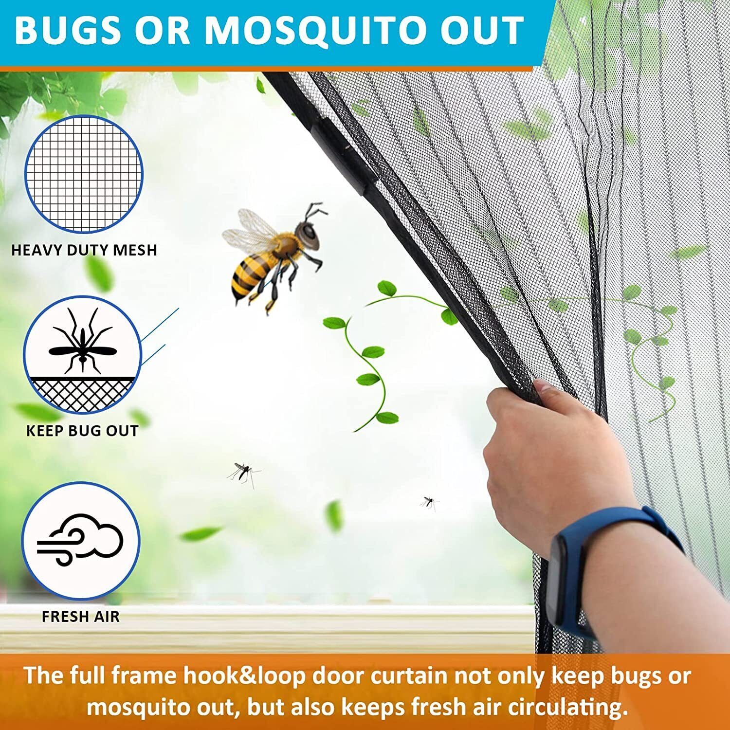Magic Curtain Door Mesh Magnetic Fastening Mosquito Fly Bug Insect Net ...