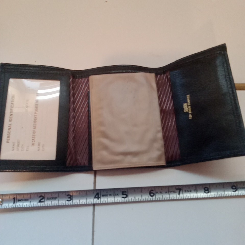 Swank Wallet Trifold Men's Black Top Grain Cowhide Vintage Made in USA ...