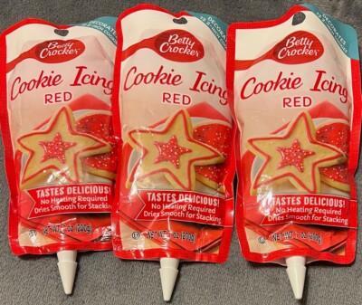 3 Pack Betty Crocker Cookie Icing - Red - 7 OZ Each Decorates 12 2-Inch ...