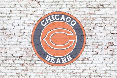 LARGE POSTER Chicago Bears on brick NFL Football Home Decor Wall Print ...