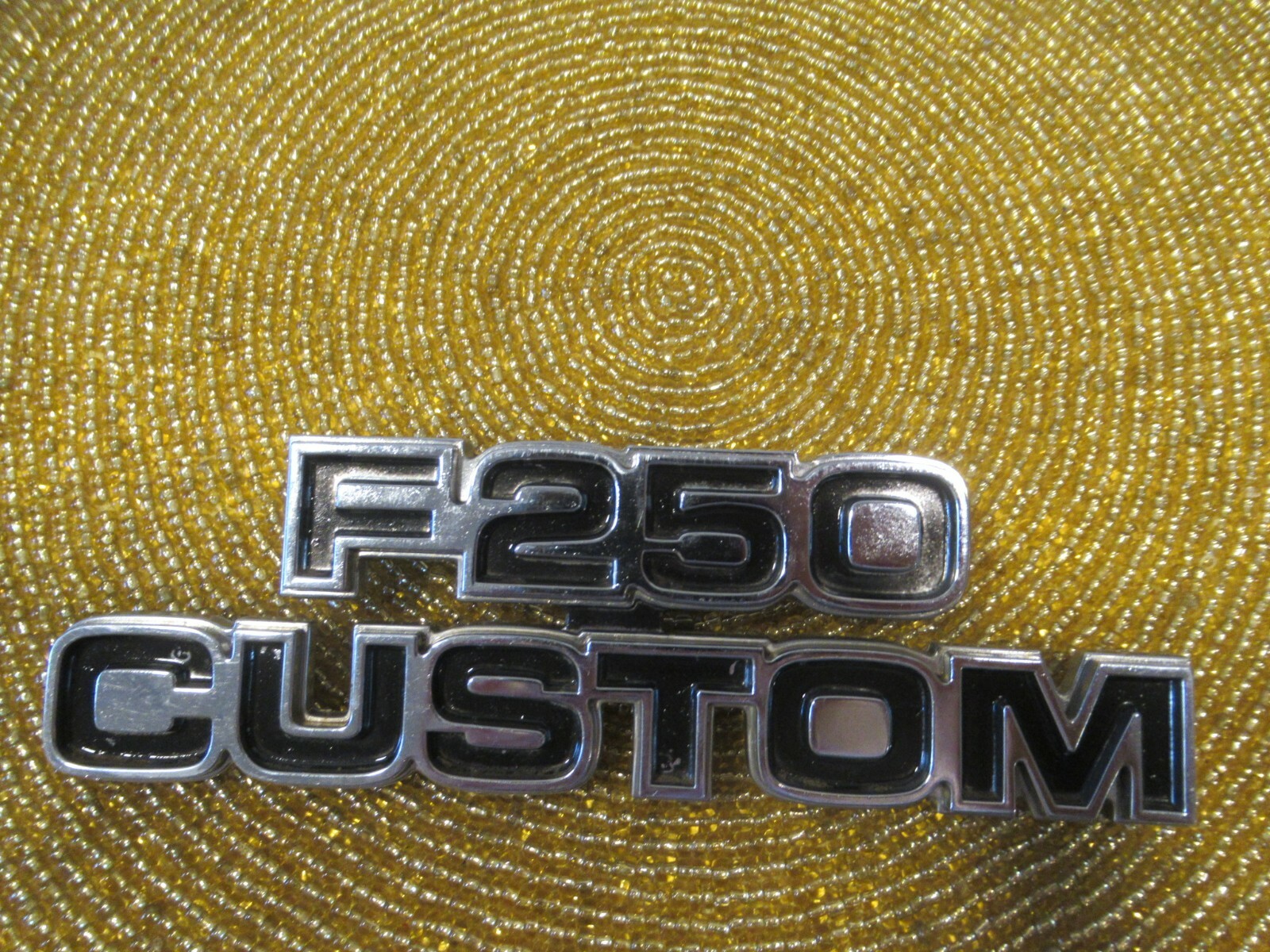 77 - 79 Ford Truck F250 Custom Chrome Fender Emblem Badge Trim Pair OEM ...