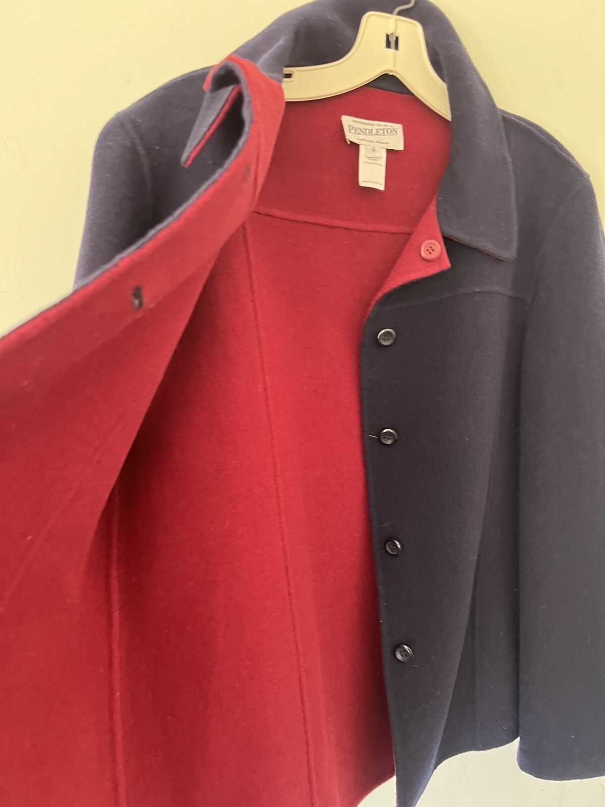 PENDLETON Navy/Burgundy Reversible Merino Wool Felt B… - Gem