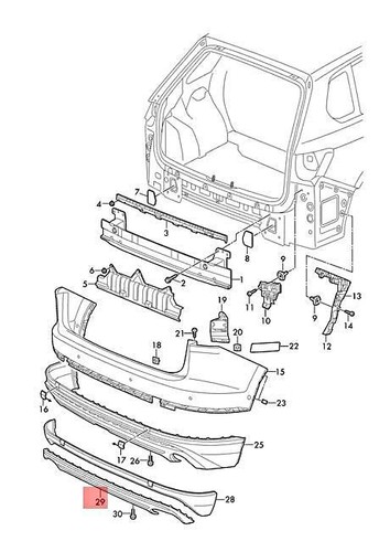 Genuine VW Touareg CR7 Rear Diffuser Satin Black 760807482J9B9 | eBay