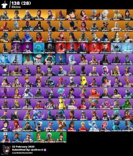 140 fn skins omega rouge agent havoc merry mint alot of og emotes comes ...