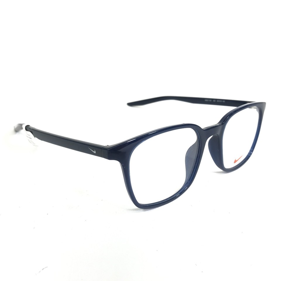 Nike Eyeglasses Frames 7124 420 Blue Square Full Rim White Swoosh Logo ...