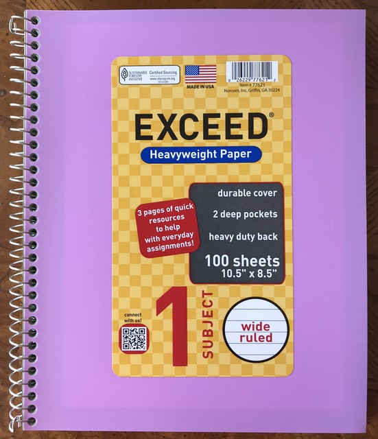 Exceed 1 Subject Notebook 100 Ct College Ruled Heavyweight Paper 11" X ...