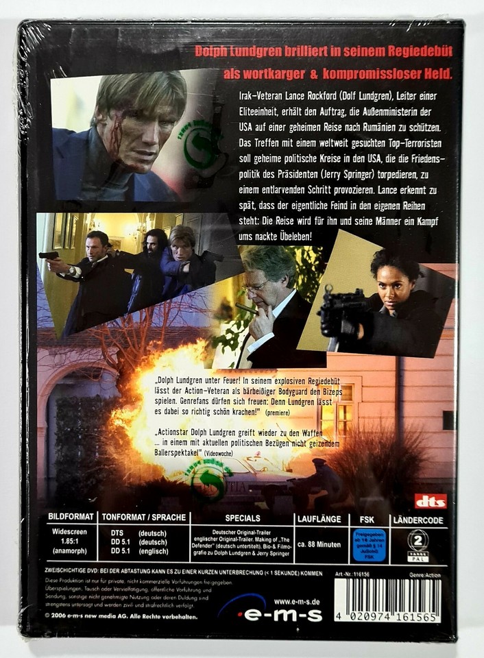 Dvd The Defender Dt. New! Dolph Lundgren/Action/Grindhouse/Sleaze/Pulp ...