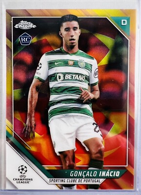 Goncalo Inacio 2021-22 Topps Chrome UEFA UCL Red Gold Starball RC PR:30 ...