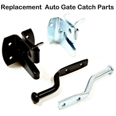 Replacement Strike Bar or Auto Gate Catch Latch Silver & Black Garden ...