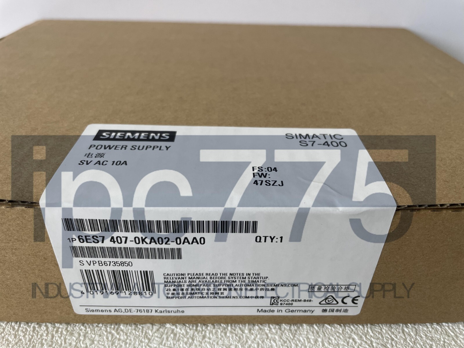 New Sealed Siemens 6ES7407-0KA02-0AA0 6ES7 407-0KA02-0AA0 PS407 Power ...