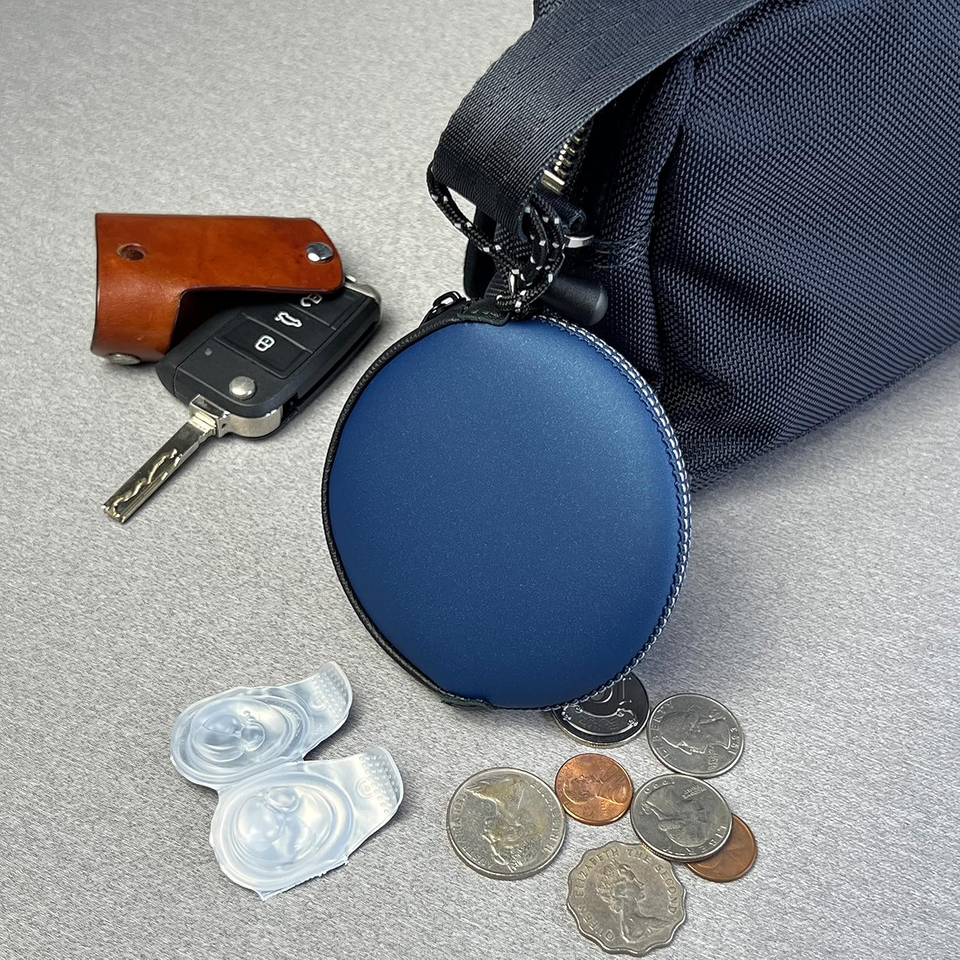 Mini round Coin Purse with Clip On, Lightweight Waterproof Zipper Pouch ...