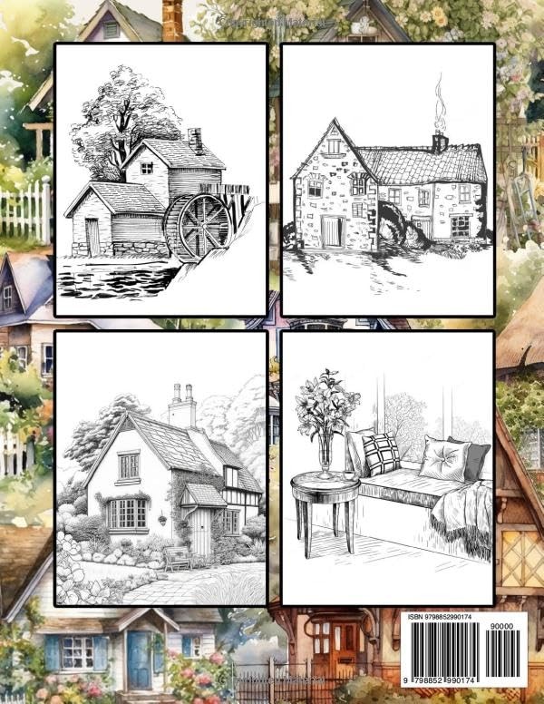 English Countryside Colouring Book: An Adult Coloring Book with 50 ...