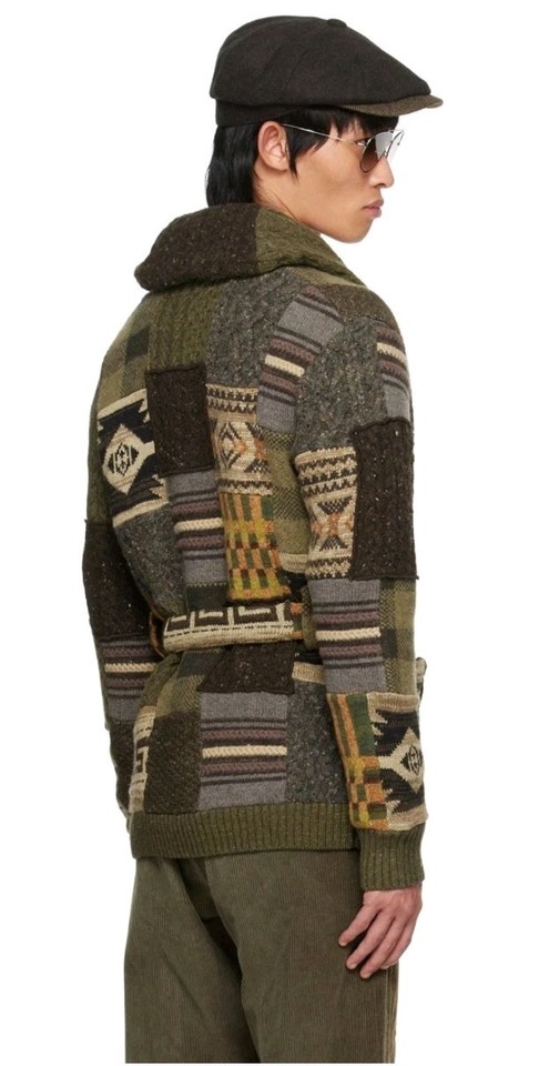 NWT!!! RRL Double RL Ralph Lauren Patchwork Wool Blend Cardigan Men's ...
