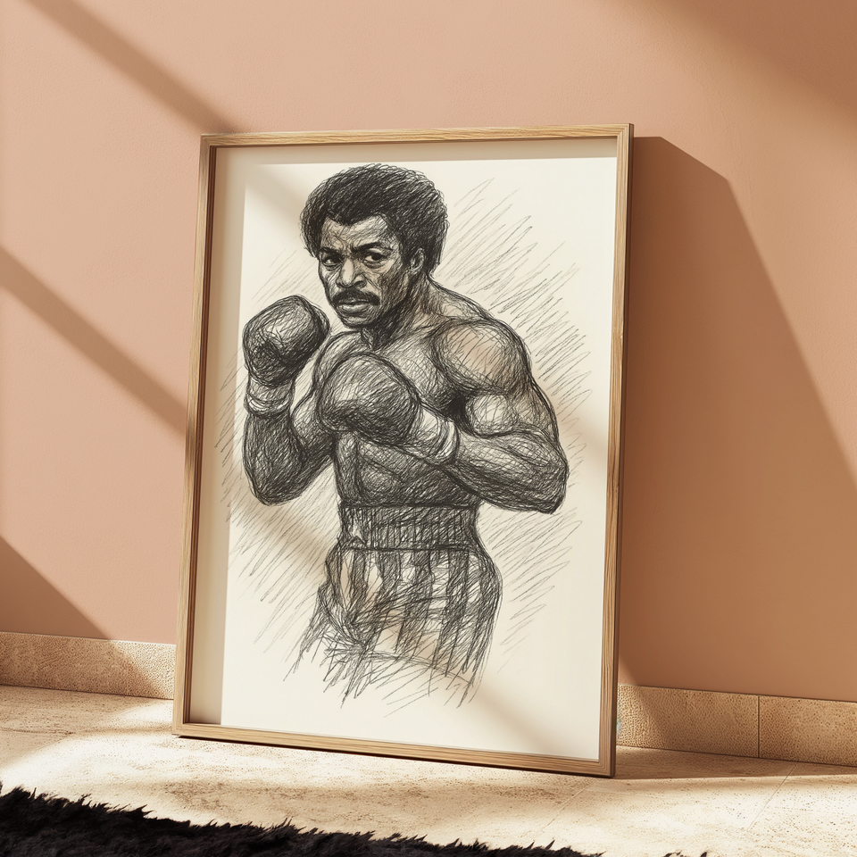 APOLLO CREED ROCKY BALBOA DRAWING PRINT PORTRAIT SKETCH 8" x 10" PRINT ...