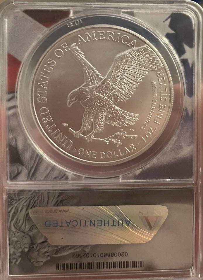 2022 S American Eagle $1 1 Oz Fine Silver First Strike ANACS MS70 ...